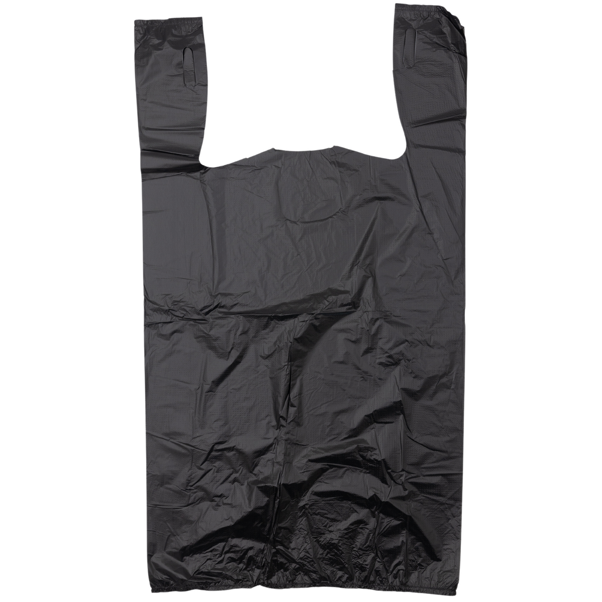 Easy Open - Black Unprinted HDPE T-Shirt Bags - 1/6 BBL 11.5"X6"X21" - – Source Direct Inc