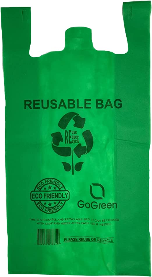Source Direct - Green PP Non Woven Reusable Bags - Jumbo 16"x8"x30 ...